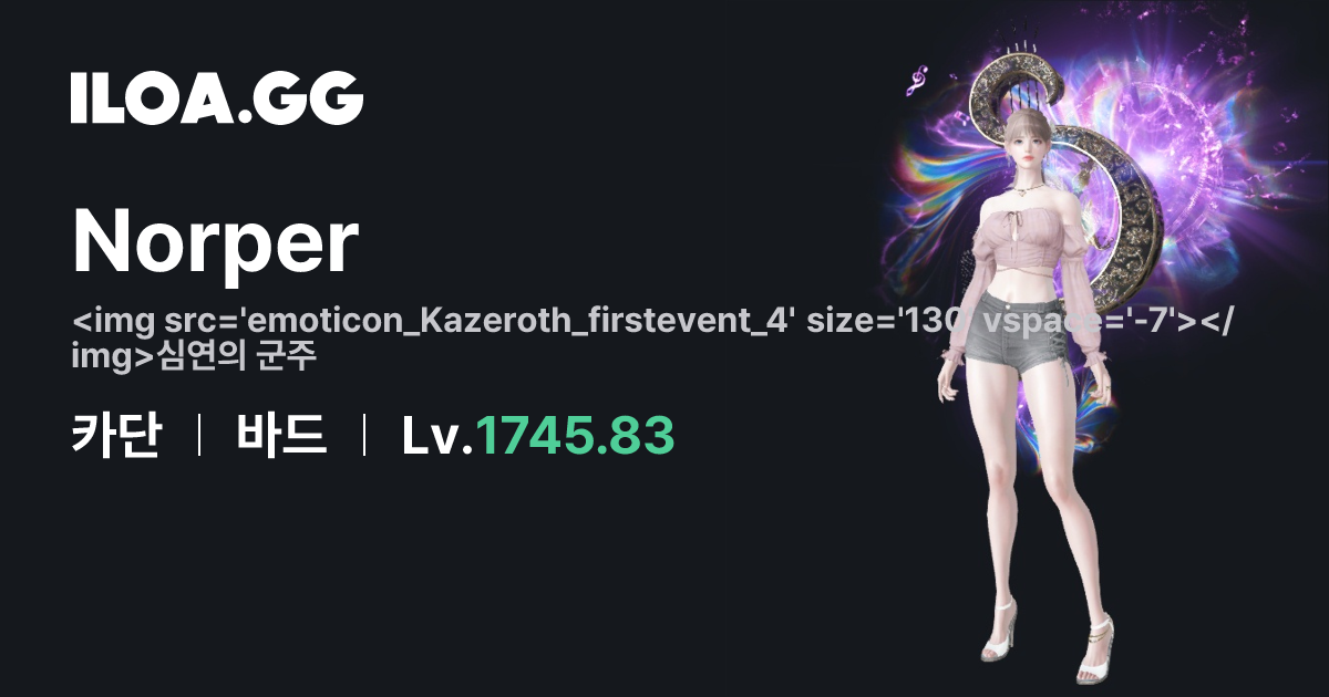 Norper | 일로아 - 캐릭터 정보